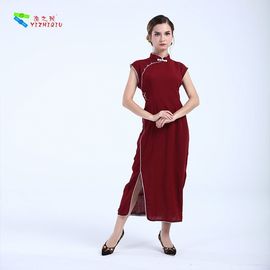 Long Ladies Cotton Clothing Traditional Chinese Style Dresses Cheongsam One Piece Dress