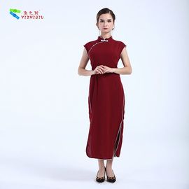Long Ladies Cotton Clothing Traditional Chinese Style Dresses Cheongsam One Piece Dress