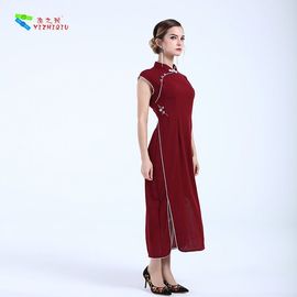 Long Ladies Cotton Clothing Traditional Chinese Style Dresses Cheongsam One Piece Dress