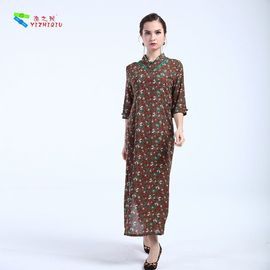 Medium Sleeve Chinese Dress Cheongsam Anti Wrinkle For Spring Summer Autumn