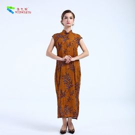 Modified Casual Chinese Long Dress Qipao , Sleeveless Cheongsam Dress