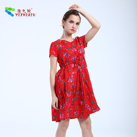 YIZHIQIU Female Printed Custom Pattern Short Dress