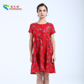 YIZHIQIU Female Printed Custom Pattern Short Dress