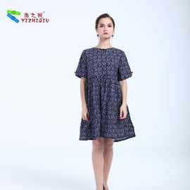 Soft Short Cotton Summer Dresses , Floral Cotton Dresses Fit And Flare Silhouette