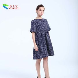 Soft Short Cotton Summer Dresses , Floral Cotton Dresses Fit And Flare Silhouette