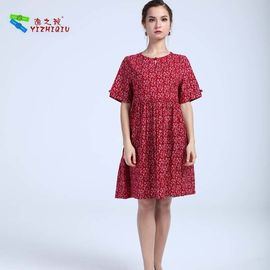 100% Cotton Material Women'S A Line Dresses , Short Sleeve Casual Summer Dresses