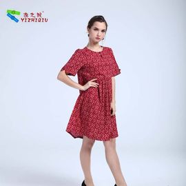 100% Cotton Material Women'S A Line Dresses , Short Sleeve Casual Summer Dresses
