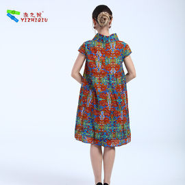 Elegant Cotton Short Frock Dress Stand Neckline Environmentally Friendly