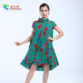 Knee Length Short Cotton Summer Dresses Chinese Ethnic Clothing Fashion Design