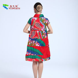 Women'S Short Sleeve Summer Dresses , Stand Neckline Short Red Summer Dress