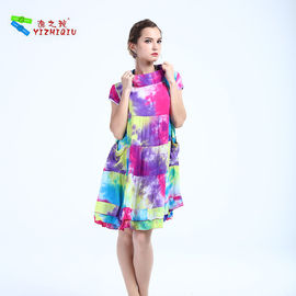 Vintage Pattern Print Short Cotton Summer Dresses Casual For Outdoor Beach