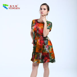 Embroidery Floral Womens Midi Dress , Cotton Midi Summer Dress Latest Patterns