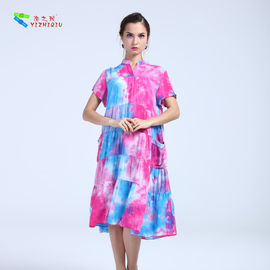 100% Cotton Summer Clothing Womens Casual Summer Dresses V Neck Knee - Length