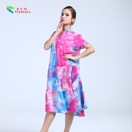 100% Cotton Summer Clothing Womens Casual Summer Dresses V Neck Knee - Length