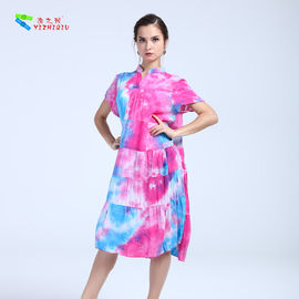 100% Cotton Summer Clothing Womens Casual Summer Dresses V Neck Knee - Length