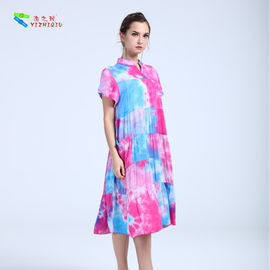 100% Cotton Summer Clothing Womens Casual Summer Dresses V Neck Knee - Length