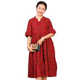 Custom Long Cotton Summer Dresses O Neck With Knee - Length Dresses Length