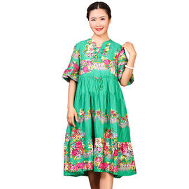 Custom Long Cotton Summer Dresses O Neck With Knee - Length Dresses Length