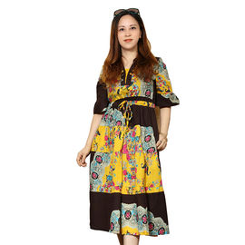 Custom Long Cotton Summer Dresses O Neck With Knee - Length Dresses Length