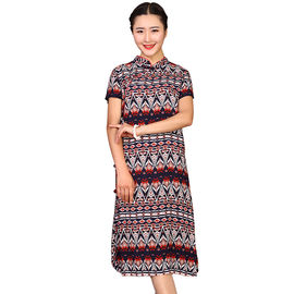 Straight Silhouette Qipao Style Dress , Traditional Chinese Long Dress Cheongsam