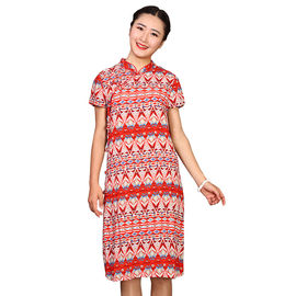 Straight Silhouette Qipao Style Dress , Traditional Chinese Long Dress Cheongsam