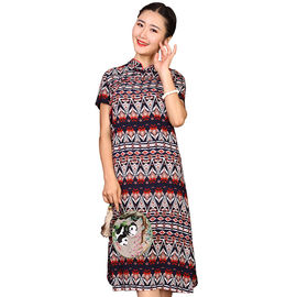 Straight Silhouette Qipao Style Dress , Traditional Chinese Long Dress Cheongsam