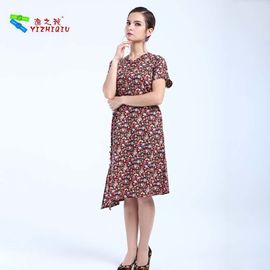 YIZHIQIU Cotton Material Floral Printed Pattern Dress