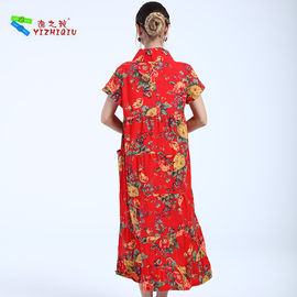 YIZHIQIU Wholesales Custom Floral Print Long Dress