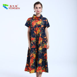 YIZHIQIU Custom Printed Embroidered Fabric Dress
