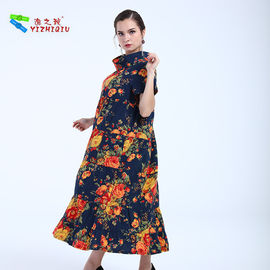 YIZHIQIU Custom Printed Embroidered Fabric Dress