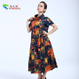 YIZHIQIU Custom Printed Embroidered Fabric Dress