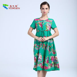 YIZHIQIU High Waist Pattern Printing Long Dress