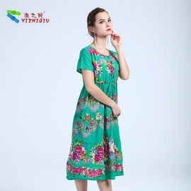YIZHIQIU High Waist Pattern Printing Long Dress