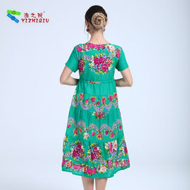 YIZHIQIU High Waist Pattern Printing Long Dress