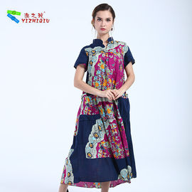 YIZHIQIU Cotton Printing Patterns Fashion Dress