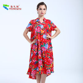 YIZHIQIU China Pattern Flower Printed Long Dress