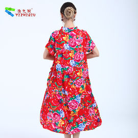 YIZHIQIU China Pattern Flower Printed Long Dress