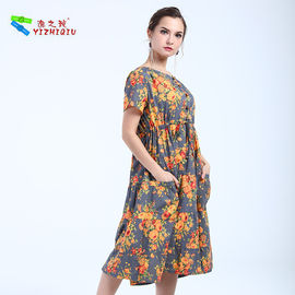 Oem Brand Change Cotton Summer Clothing Floral Cotton Dresses Natural Waistline