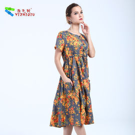 Oem Brand Change Cotton Summer Clothing Floral Cotton Dresses Natural Waistline