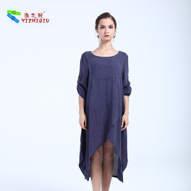 Customized Cotton Summer Clothing Irregular Hem Loose Long Dress For Ladies