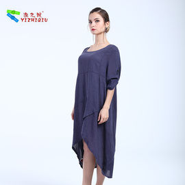 Customized Cotton Summer Clothing Irregular Hem Loose Long Dress For Ladies