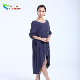 Customized Cotton Summer Clothing Irregular Hem Loose Long Dress For Ladies