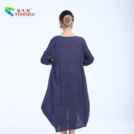 Customized Cotton Summer Clothing Irregular Hem Loose Long Dress For Ladies