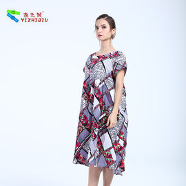 YIZHIQIU Odm Floral Short Sleeve O Neck Midi Dress