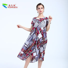 YIZHIQIU Odm Floral Short Sleeve O Neck Midi Dress