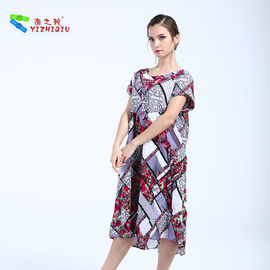 YIZHIQIU Odm Floral Short Sleeve O Neck Midi Dress