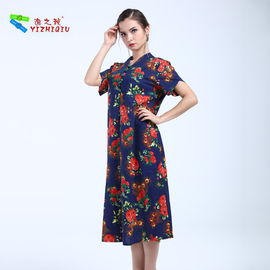 YIZHIQIU Fitted Straight Line Flower Printing Dress