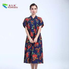 YIZHIQIU Fitted Straight Line Flower Printing Dress