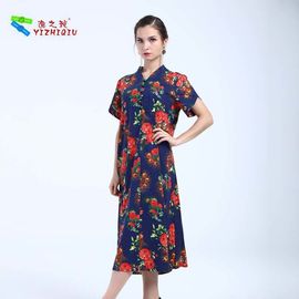 YIZHIQIU Fitted Straight Line Flower Printing Dress