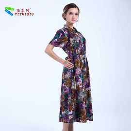 YIZHIQIU Flower Patterns Printed Dress With Collar